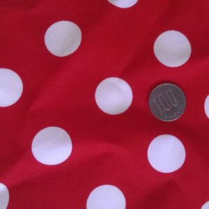 布人倶楽部（Fujin Club） Broad Polka-dot Print 日本製(Made in Japan) 42.5 inches (108 cm) Width (red, 59.1Inches)