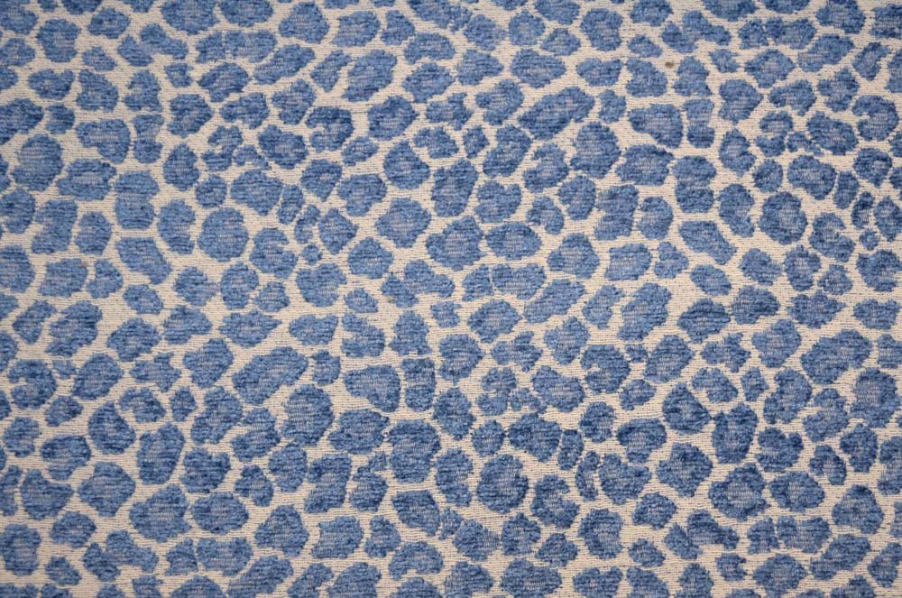 Blue Chenille Cheetah Upholstery Spots Azure P Kaufmann Golding Fabric