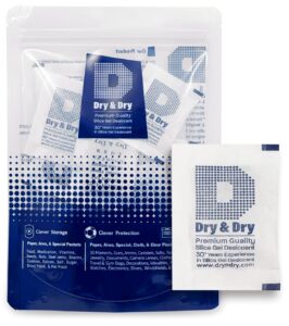 dry & dry 5 gram [30 packets] silica gel packets, desiccants - rechargeable fabric silica gel packs, silica gel, silica packets, desiccant packs for storage