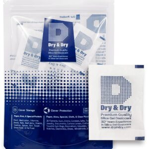 Dry & Dry 5 Gram [30 Packets] Silica Gel Packets, Desiccants - Rechargeable Fabric Silica Gel Packs, Silica Gel, Silica Packets, Desiccant Packs for Storage