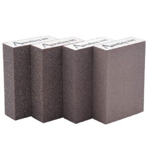 sanding sponge, auerllcy coarse/medium/fine/superfine 4 different specifications sanding blocks assortment,washable and reusable.