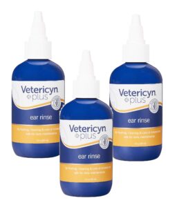 vetericyn plus ear rinse, 3 pack of 3 ounces each, all animal daily ear care