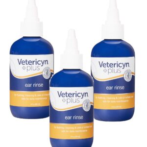 Vetericyn Plus Ear Rinse, 3 Pack of 3 Ounces each, All Animal Daily Ear Care