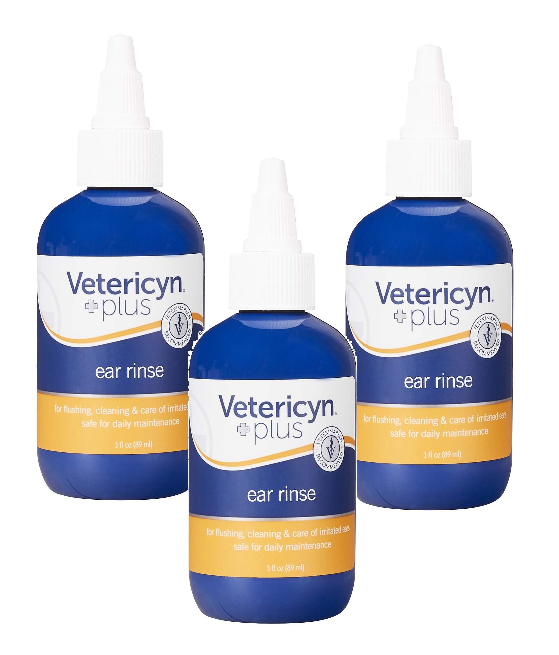 Vetericyn Plus Ear Rinse, 3 Pack of 3 Ounces each, All Animal Daily Ear Care