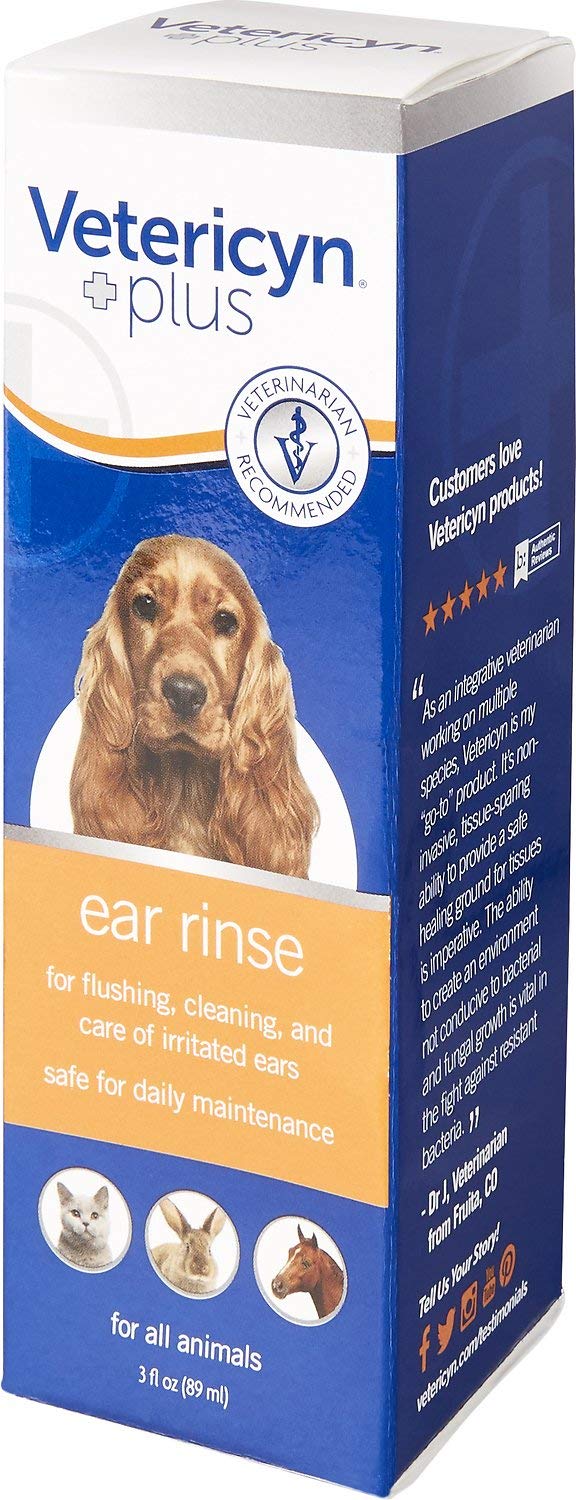 Vetericyn Plus Ear Rinse, 3 Pack of 3 Ounces each, All Animal Daily Ear Care