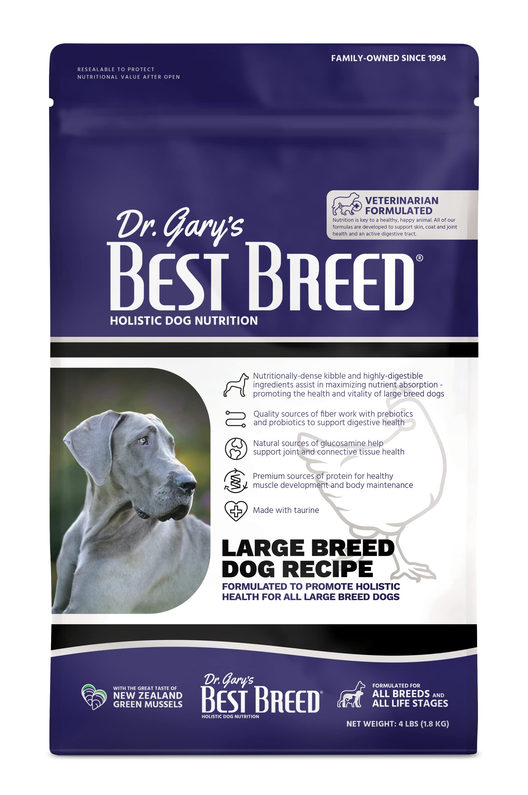 Best Breed Large Breed Dog Diet Made in USA [Natural Dry Dog Food] - 4lbs.