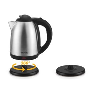 Courant Cordless 1.2L Electric Kettle Stainless Steel, Great for tea coffee and all your hot water needs