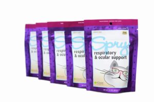 in clover spry, cat eye care support, l-lysine cat treat supplement, cat immune support supplement, cat health daily treat, prebiotic cat health support, cat antioxidant respiratory health for cats