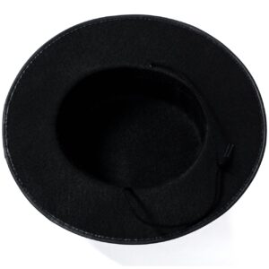 Tigerdoe Spanish Hat - Gaucho Hat - Amish Hat - Black Flat Top Fedora Costume Hats