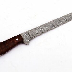 HM TRADING Custom Handmade Damascus Steel Fillet Knife with Beautiful Rose wood Handles (Brown)