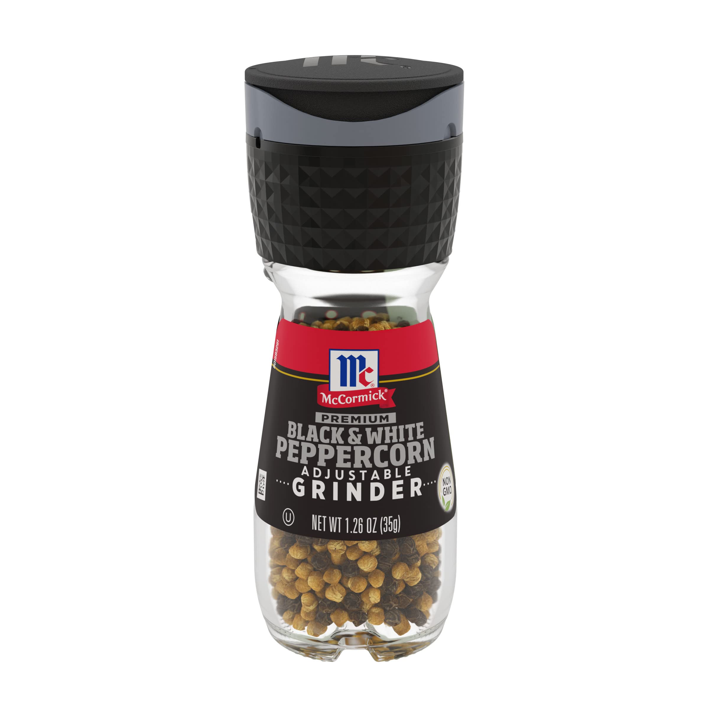 McCormick Premium Black & White Peppercorn Adjustable Grinder, 1.26 oz