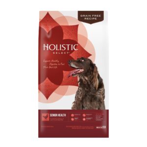 holistic select natural pet food holistic select natural grain free dry dog food, senior chicken meal & rice recipe, 24-pound bag