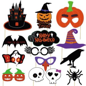 KUUQA Halloween Photo Booth Props Kit Halloween Party Decorations, Pack of 38