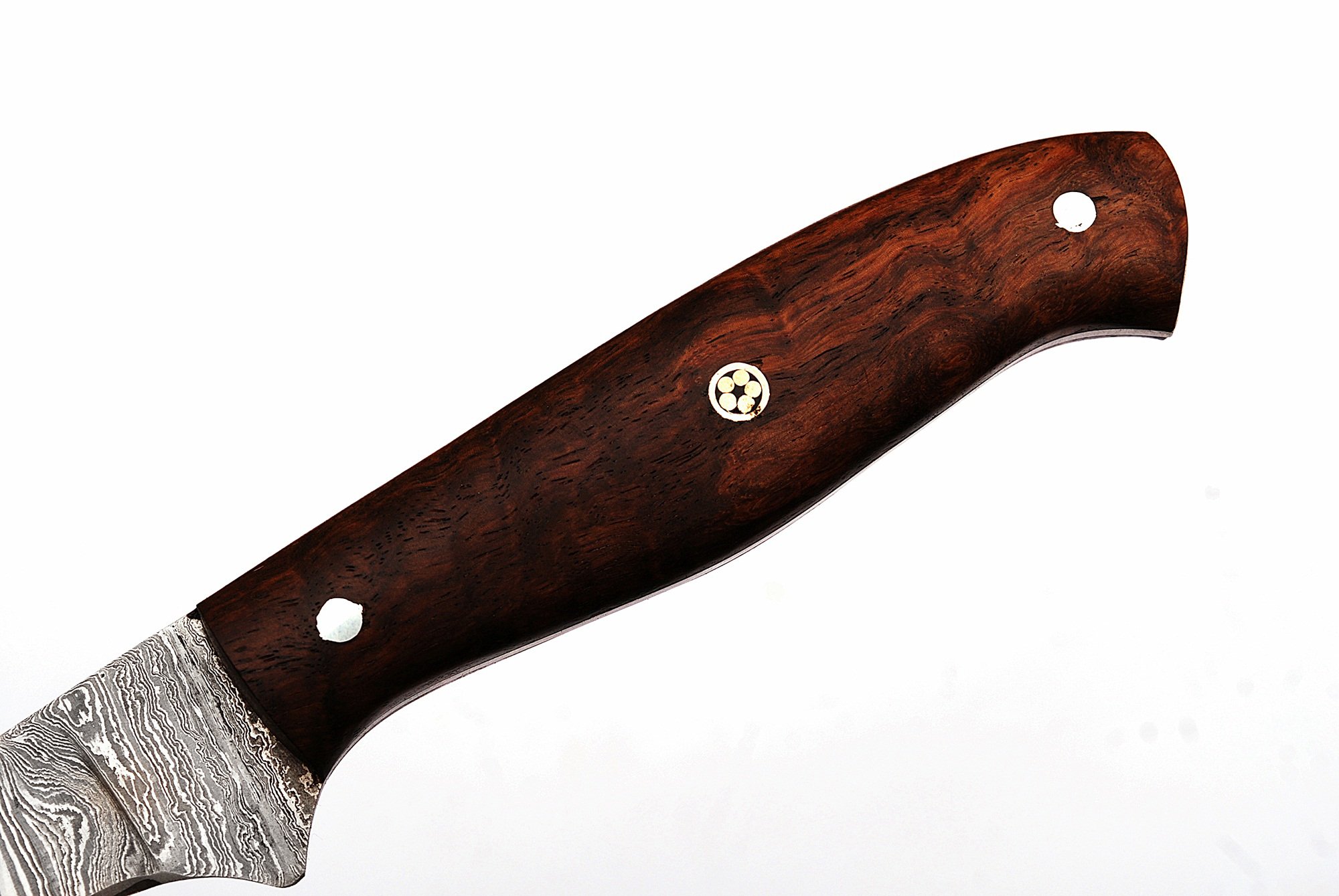 HM TRADING Custom Handmade Damascus Steel Fillet Knife with Beautiful Rose wood Handles (Brown)