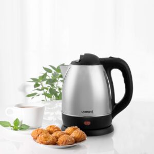 Courant Cordless 1.2L Electric Kettle Stainless Steel, Great for tea coffee and all your hot water needs