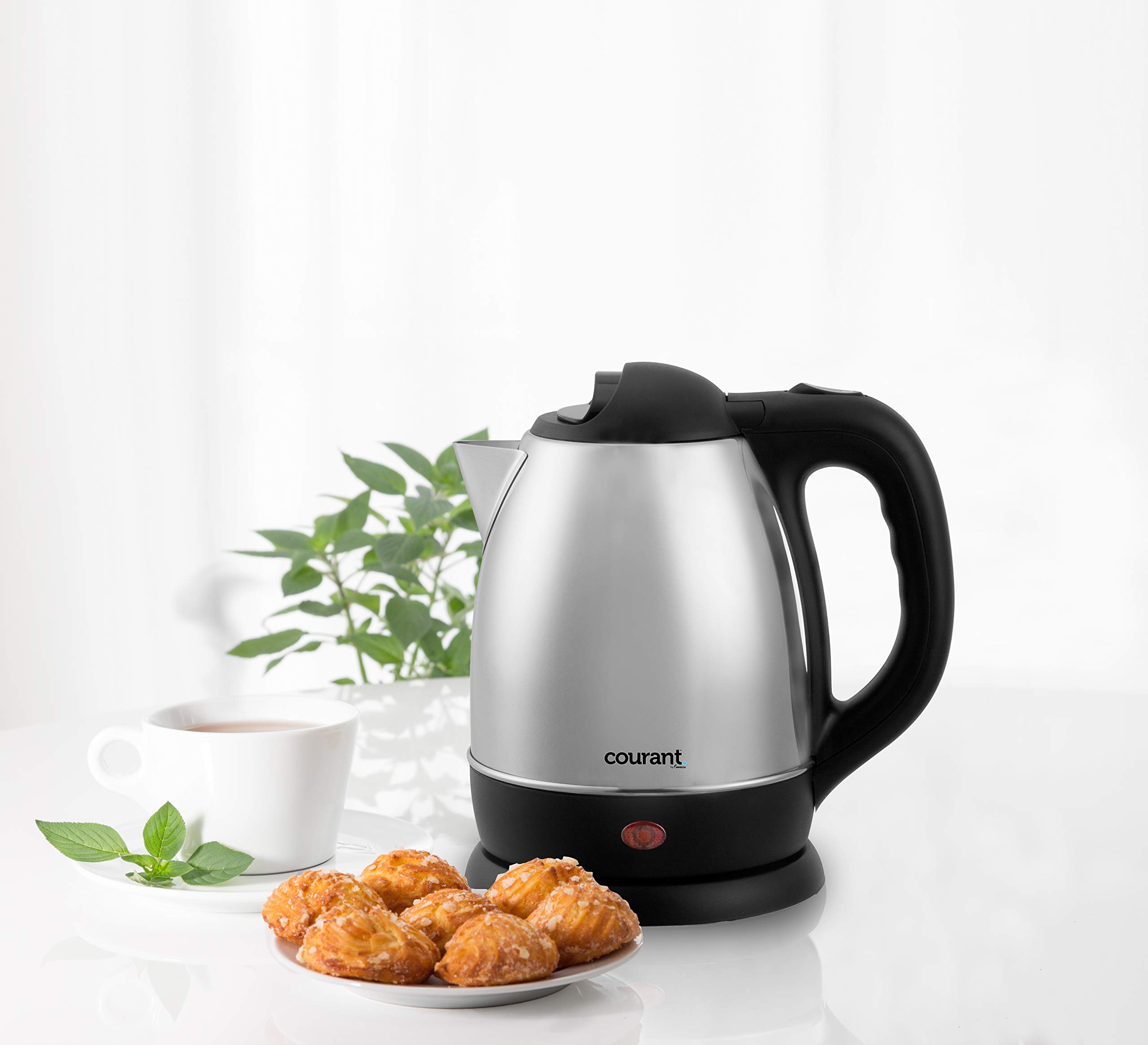 Courant Cordless 1.2L Electric Kettle Stainless Steel, Great for tea coffee and all your hot water needs