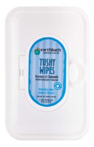 earthbath totally natural pet care tushy wipes rosemary & chamomile 72 wipes