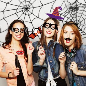 KUUQA Halloween Photo Booth Props Kit Halloween Party Decorations, Pack of 38