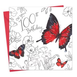 twizler happy 100th birthday card for her with silver foiling