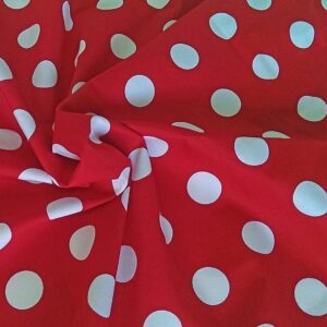 布人倶楽部（Fujin Club） Broad Polka-dot Print 日本製(Made in Japan) 42.5 inches (108 cm) Width (red, 59.1Inches)