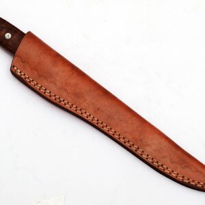 HM TRADING Custom Handmade Damascus Steel Fillet Knife with Beautiful Rose wood Handles (Brown)