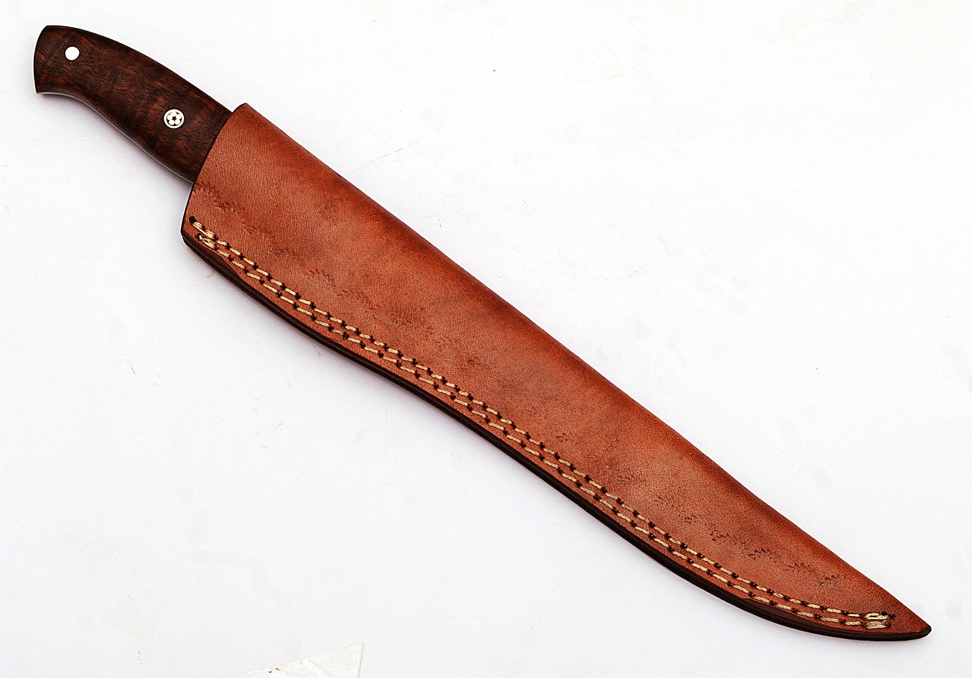 HM TRADING Custom Handmade Damascus Steel Fillet Knife with Beautiful Rose wood Handles (Brown)