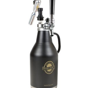 HomeCraft Beer Growler, 2-liter, Black