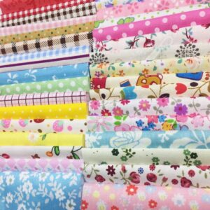 levylisa 200 PCS 4'' x 4''100% Precut Cotton Fabric Bundles, DIY Sewing Quarters Bundle, Cotton Quarter Fabric Bundle, Precut Fabric, Quilting Fabric Bundles, Precut Quilt Kit, Vintage Sheet Supply