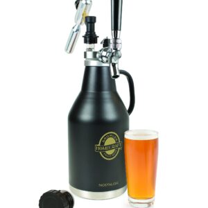 HomeCraft Beer Growler, 2-liter, Black