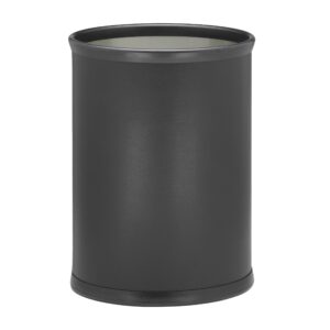 kraftware fun colors oval wastebasket, 14”, black