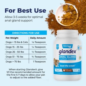 Glandex Dog Fiber Supplement Powder for Anal Glands with Pumpkin, Digestive Enzymes & Dog Probiotics for Digestive Health - Vet Recommended - Boot The Scoot (Pork Liver, 2.5oz Powder)