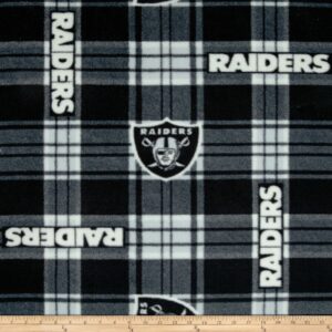 60" wide fleece raiders plaid black