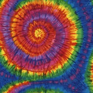 timeless treasures tie-dye fabric, spiral rainbow colors, cassidy, by the yard