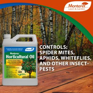 Monterey Horticultural Oil - Organic Gardening Fungicide, Insecticide, & Miticide - Controls Aphids, Mites, Scales - 1 Gallon - Apply Using a Sprayer