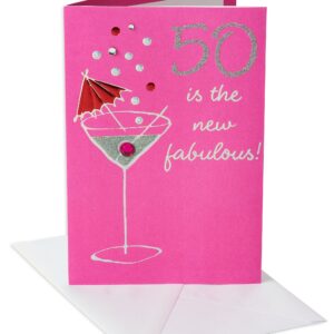 American Greetings 50th Birthday Card for Her (50 Is the New Fabulous)