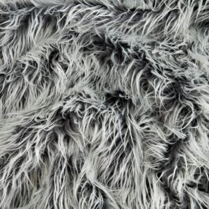 Shannon Lux Fur Mongolian Grey Frost, Fabric by the Yard