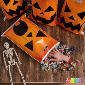 JOYIN 72 Pcs Halloween Goodie Bags, Pumpkin Plastic Candy Bags for Kids Trick or Treating, Halloween Jack o' Lantern Trick or Treat Bags for Halloween Snacks Party Favors, Treats Party Supplies