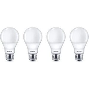 philips led dimmable a21 soft white light bulb with warm glow effect 1100-lumen, 2200-2700-kelvin, 12-watt (75-watt equivalent), e26 base, frosted, 4-pack