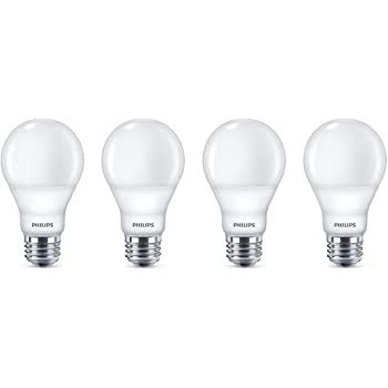 Philips LED Dimmable A21 Soft White Light Bulb with Warm Glow Effect 1100-Lumen, 2200-2700-Kelvin, 12-Watt (75-Watt Equivalent), E26 Base, Frosted, 4-Pack