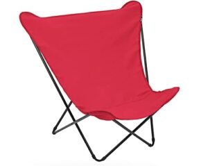 lafuma pop up xl lounge chair (garance red) extra large folding butterfly dorm chair