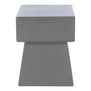 safavieh outdoor collection zen mushroom modern dark grey concrete accent table (fully assembled)