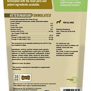 Pet Naturals of Vermont 3 Pack of Skin + Coat for Dogs, Skin and Coat Health Supplement, 30 Chews Per Pack