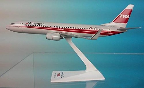 Flight Miniatures American TWA 737-800 1:200 Scale - Plastic Snap-Fit Model Airplane - Collectible Replica of American TWA Airlines Part #ABO-73780H-035