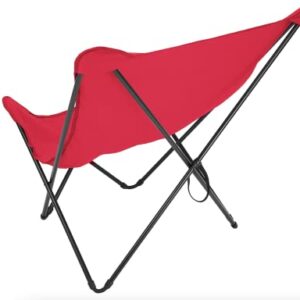 Lafuma Pop Up XL Lounge Chair (Garance Red) Extra Large Folding Butterfly Dorm Chair