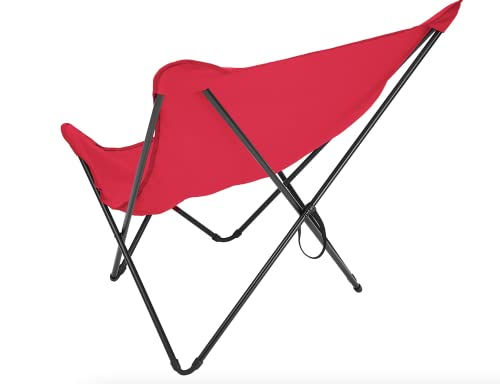 Lafuma Pop Up XL Lounge Chair (Garance Red) Extra Large Folding Butterfly Dorm Chair