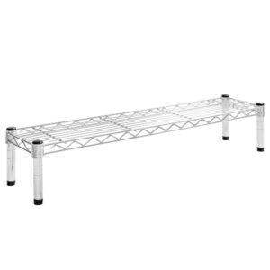 shelving inc. 8" d x 36" w chrome wire shelving with 1 tier shelf, weight capacity 800lbs per shelf