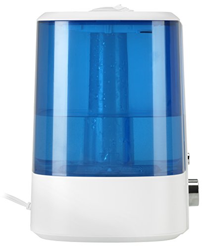 PureGuardian H1175WCA Ultrasonic Cool Mist Humidifier, 90 Hrs. Run Time, 1.5 Gal. Tank Capacity, 390 Sq. Ft. Coverage, Medium Rooms, Quiet, Filter Free, Silver Clean Treated Tank, Essential Oil Tray