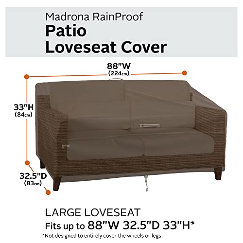 Classic Accessories Madrona Waterproof 88 Inch Patio Loveseat Cover