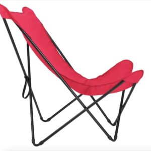 Lafuma Pop Up XL Lounge Chair (Garance Red) Extra Large Folding Butterfly Dorm Chair