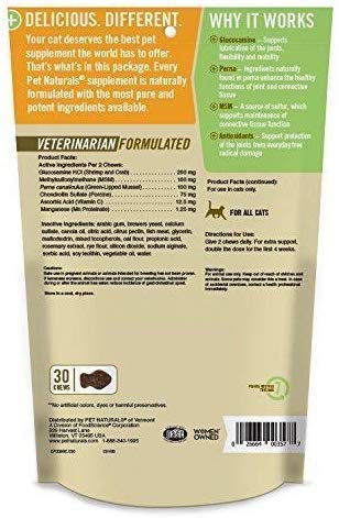 Pet Naturals (3 Pack) of VT Hip + Joint Supplements for Cats